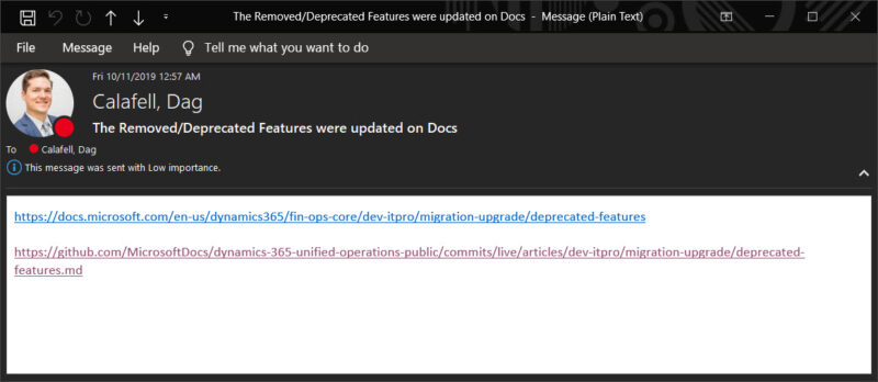 Monitor Deprecated Features or Release Schedule - Peter DX Blog For D365FO